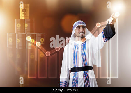 The arab businessman in oil price business concept Stock Photo - Alamy