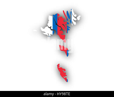 Map of Faroe Islands, flag map, National colors background Stock Photo ...