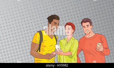 People communicate over internet using computer. Vector illustration Stock Vector Image & Art ...