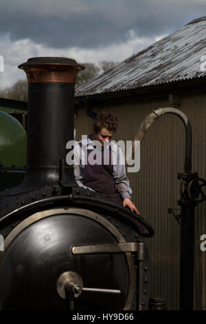 Historic steam train on manual turnstile in Mariefred, Sweden Stock ...