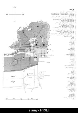 19th century map of isfahan Stock Photo - Alamy