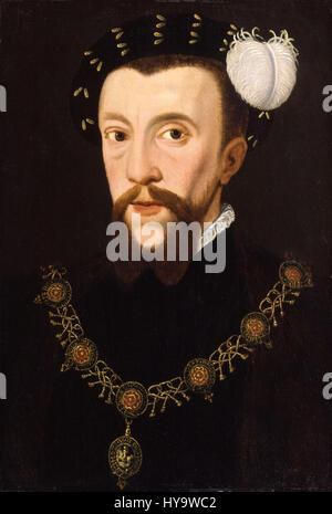 A portrait of a nobleman from the Tudor era, characterized by a ...
