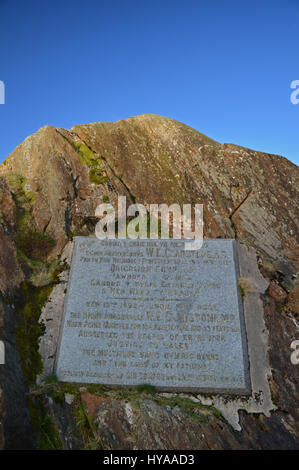 Gladstone Rock, Watkin Path, Snowdonia National Park, north Wales Stock ...