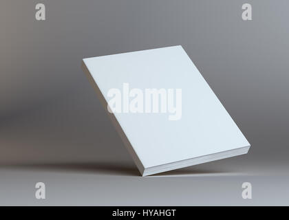 Blank empty book on grey studio background Stock Photo - Alamy