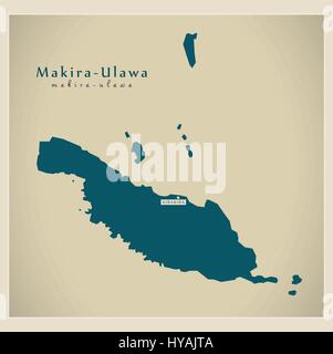 Map of Solomon Islands with the provinces, Makira-Ulawa is highlighted ...