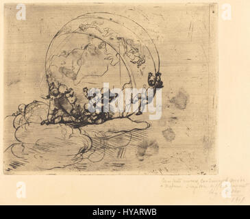 Auguste Rodin's sculpture 'Les Amours Conduisant le Monde' portrays a ...