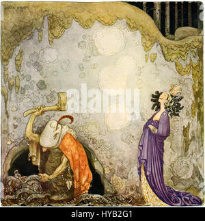 This painting by John Bauer depicts a scene from Norse mythology, where ...