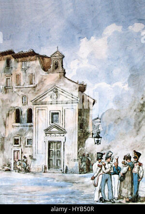 Achille Pinelli's painting of Santa Maria Maddalena al Quirinale ...