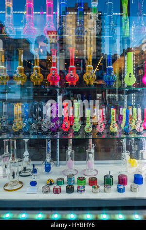 Smoking water pipes at a shop window Stock Photo - Alamy