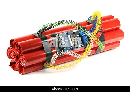 bomb with digital countdown timer isolated on white background Stock ...