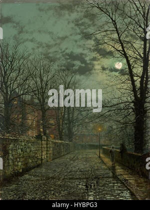 Grimshaw John Atkinson - Moonlight After Rain Stock Photo - Alamy