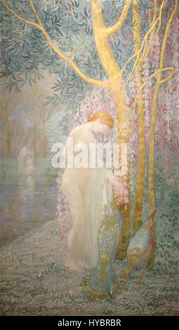 Portrait by Belgian artist Constant Montald circa 1900, showing his ...