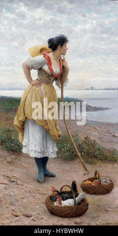 Blaas Eugene De - Portrait of a Young Italian Woman Stock Photo - Alamy