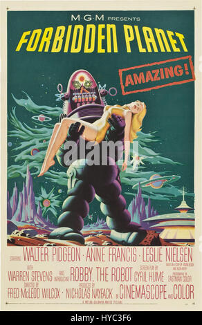 The iconic poster for the 1956 sci-fi film *Forbidden Planet ...