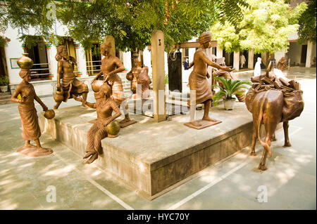 Bronze sculpture in Kabir math, varanasi, uttar pradesh, Asia, India ...