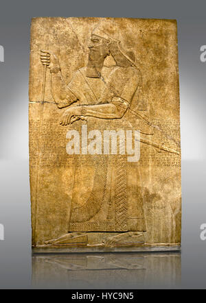 Bas-Relief or Stone Carving Relief of Assyrian Horses and Assyrian Men ...