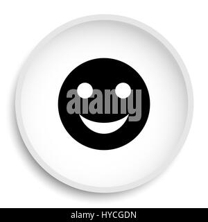 Smiley icon, black website button on white background Stock Photo - Alamy