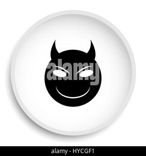 Evil icon, black website button on white background Stock Photo - Alamy