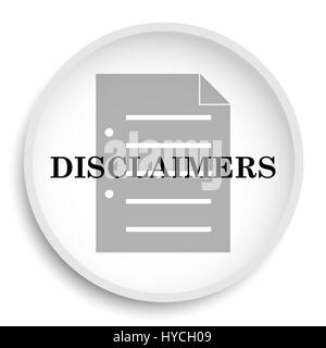 Disclaimers icon, black website button on white background Stock Photo ...