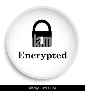 Encrypted icon. Internet button on white background Stock Photo - Alamy