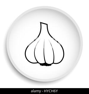 Garlic icon, black website button on white background Stock Photo - Alamy