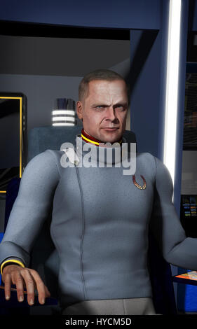 Spaceship captain 3D render science fiction illustration Stock Photo ...