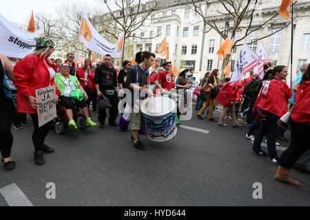 Berlin, Germany, April 25th, 2015: Protest march against animal ...