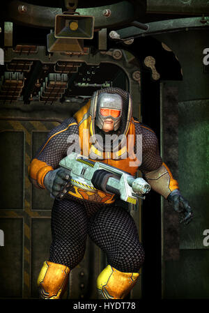Spaceship captain 3D render science fiction illustration Stock Photo ...