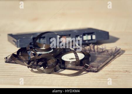 Broken audio cassette with label isolated on white background Stock ...