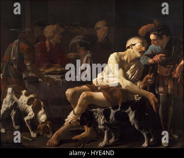 The rich man and a poor Lazarus Stock Photo - Alamy