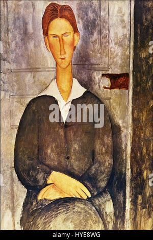 This portrait by Amedeo Modigliani captures a young man in his ...