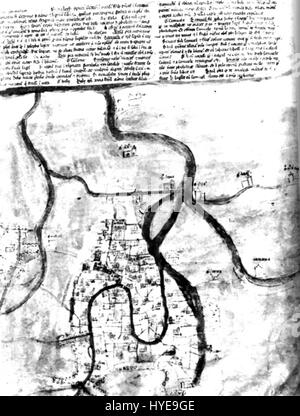 A historical map showing Venice’s streets, canals, and notable ...