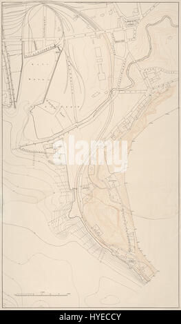 A historical map of Kristiania (now Oslo) in Norway, showing detailed ...
