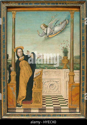 Trittico dell'Annunciazione, a work by Carlo Braccesco, depicts the Annunciation, a key ...
