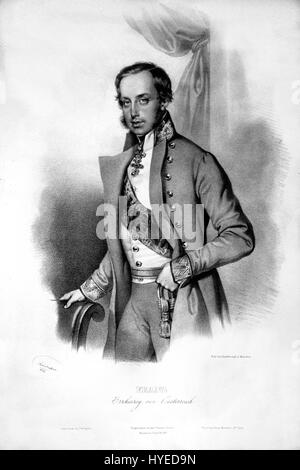 The image depicts a print from 1836 featuring the dining hall at the ...