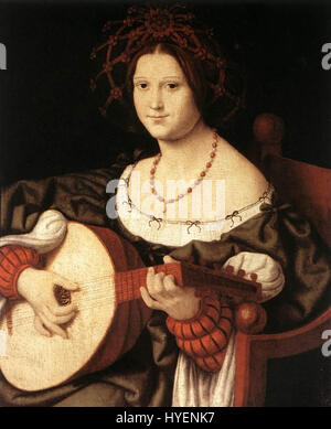 The painting 'A Man Playing a Lute' depicts a figure engaged in playing ...