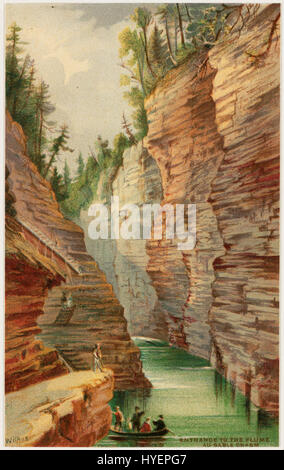 'Entrance to the Flume, Ausable Chasm 2' is a scenic landscape painting ...