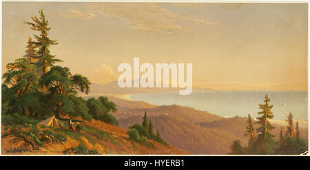 A scenic depiction of the Santa Cruz Mountains and Monterey Bay along ...