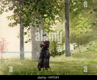 Winslow Homer Woman with Flower Stock Photo - Alamy