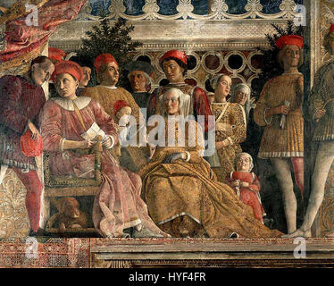 The painting 'Camera Picta, La Corte 03' illustrates a detailed scene ...