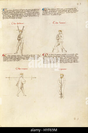 The 'Fiore dei Liberi Combat with Sword' is a manuscript page from the ...