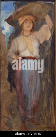 Nicolae Vermont Femeie cu copaie Stock Photo - Alamy