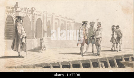 Paul Sandby A Group of Men on Westminster Pier Stock Photo - Alamy