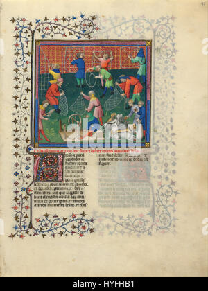 This 14th-century manuscript illustration by Gaston Phoebus depicts a ...