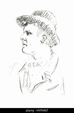 A portrait of the famous Russian bass opera singer Feodor Chaliapin ...