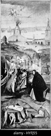 This black and white reproduction of Jheronimus Bosch's artwork, titled ...