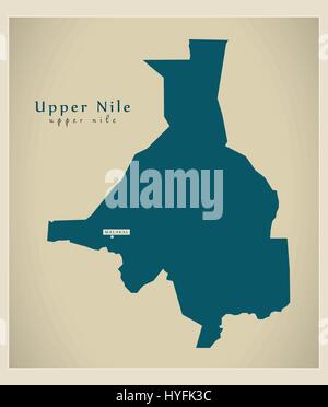 Upper Nile state (States of South Sudan, Greater Upper Nile Region) map ...