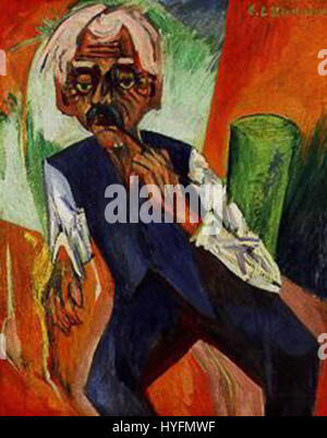 The 1919 portrait by Ernst Ludwig Kirchner features a bold and ...