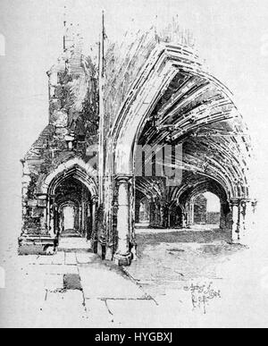 An intricate architectural illustration showcases a grand, ancient ...