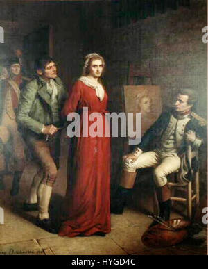 This painting depicts Charlotte Corday on her way to the guillotine ...